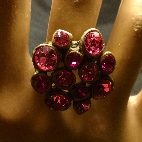 Jewelry | Elegant Shiney Pink Cluster Rhinestones Ring | Poshmark